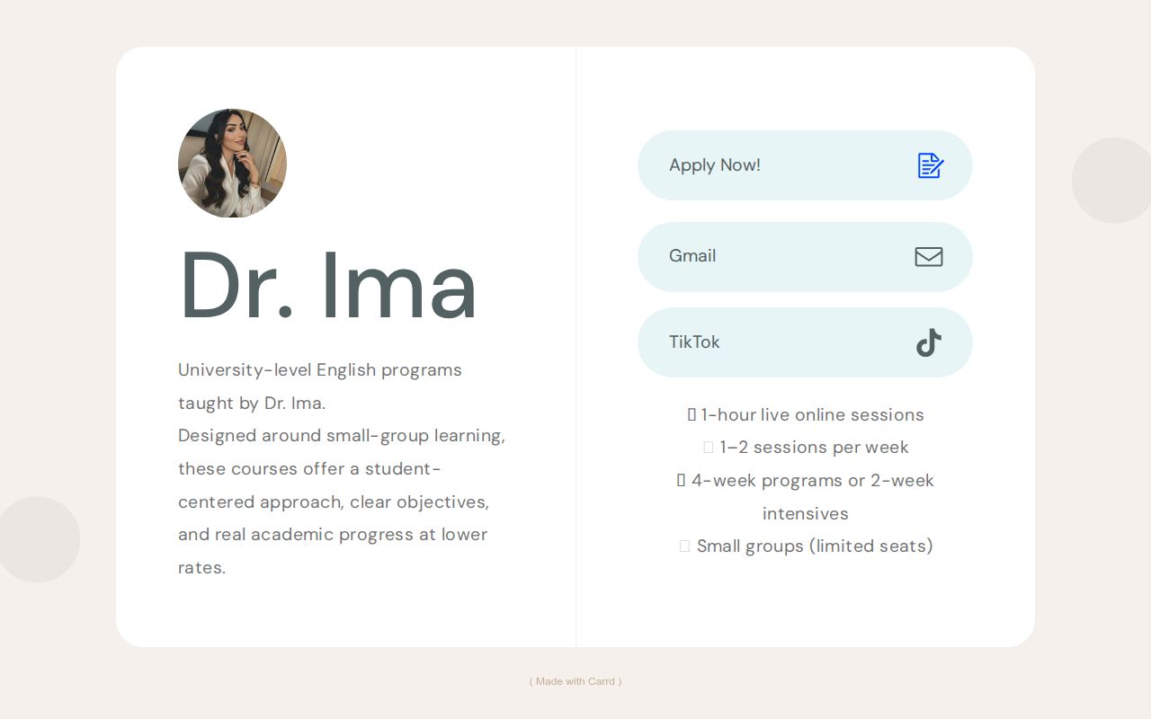Learn English with Dr. Ima